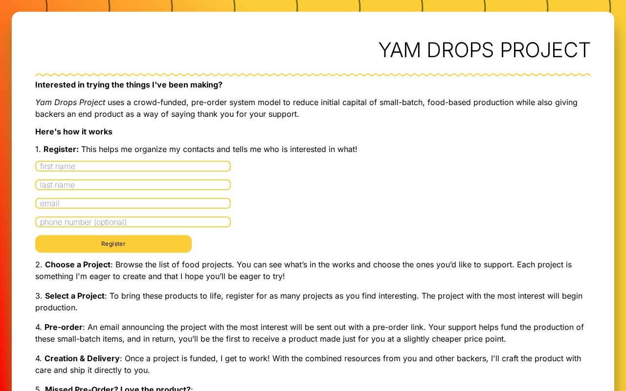 Yam Drops